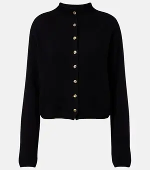 Khaite Annora Wool And Cashmere Cardigan - Black