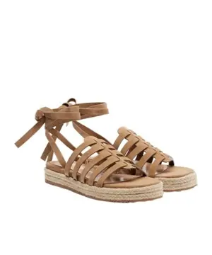 GIANVITO ROSSI Suede Espadrille Sandals - Brown