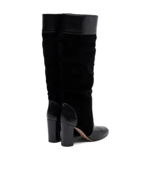 GIANVITO ROSSI Leather And Corduroy Knee-high Boots