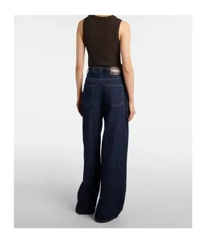 Loewe Belted High-rise Wide-leg Jeans