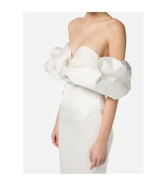 Elisabetta Franchi Off-shoulder Midi Dress With Back Slits