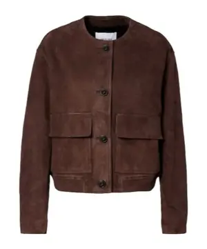 YVES SALOMON Suede Jacket - Red
