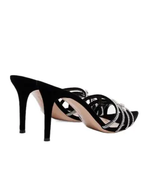 GIANVITO ROSSI Embellished Suede Mules