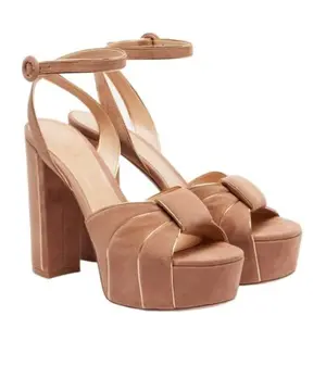 GIANVITO ROSSI Suede Platform Sandals - Brown