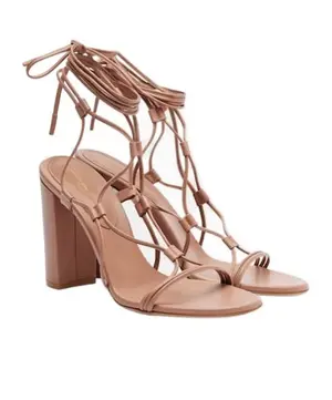 GIANVITO ROSSI Leather Tie Fastening Sandals - Brown