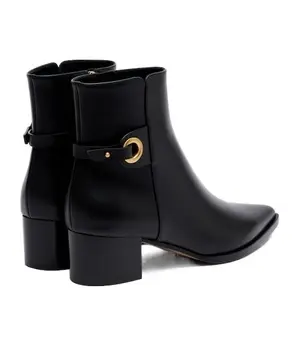 GIANVITO ROSSI Solid Color Leather Ankle Boots