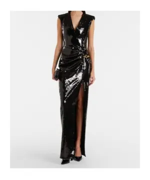 Balmain Chain-detail Sequined Gown