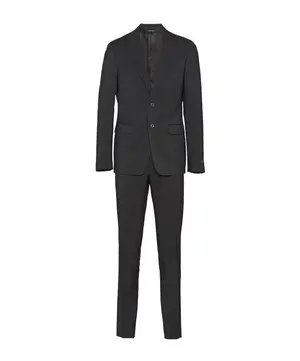 Prada Single-breasted Wool And Mohair Suit - Black