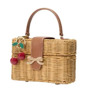 SELF-PORTRAIT Cherry Charm Mini Basket Bag