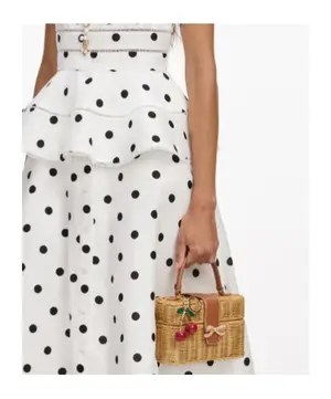 SELF-PORTRAIT Cherry Charm Mini Basket Bag