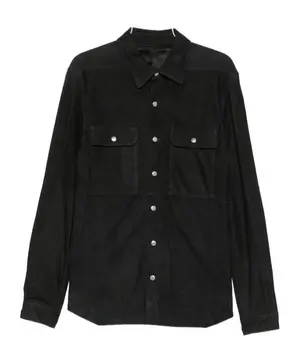 Rick Owens Long-sleeved Leather Jacket - Black