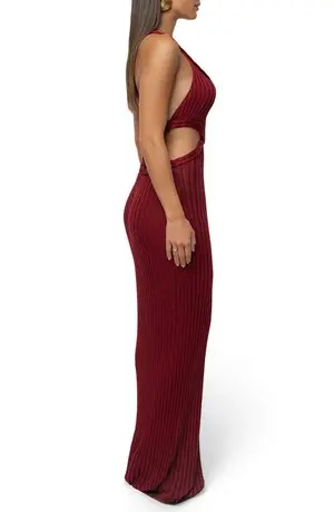JLUXLABEL Drift & Dream Open Back Body-con Maxi Sundress - Red
