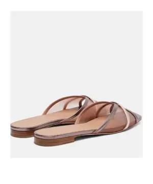 MALONE SOULIERS Perla Leather And Mesh Slides