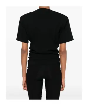 Magda Butrym Cropped T-shirt With Knot Detail - Black