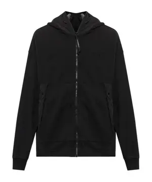 C.P. COMPANY Goggle Detail Zip-up Sweatshirt - Black