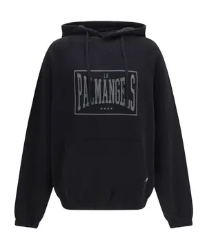 Palm Angels Long-sleeved Hooded Sweatshirt - Black