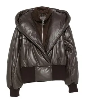 Attico Quilted Hooded Jacket - Black