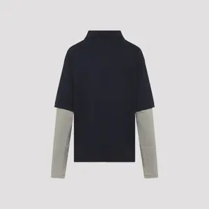 Miu Miu Layered Long Sleeve Polo Shirt - Black