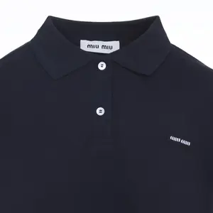 Miu Miu Layered Long Sleeve Polo Shirt - Black