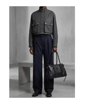 Prada Cropped Re-nylon Blouson Jacket - Leaden