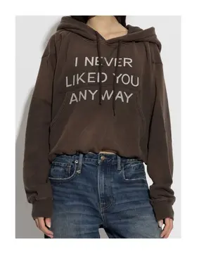 R13 Long Sleeve Hooded Sweatshirt - Brown