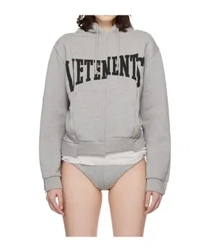 Vetements Cut-up Logo Fitted Long-sleeve Hoodie