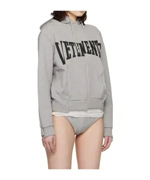 Vetements Cut-up Logo Fitted Long-sleeve Hoodie