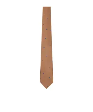 VIVIENNE WESTWOOD Silk Satin Tie - Brown