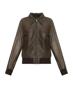 R13 Long-sleeve Leather Jacket - Brown