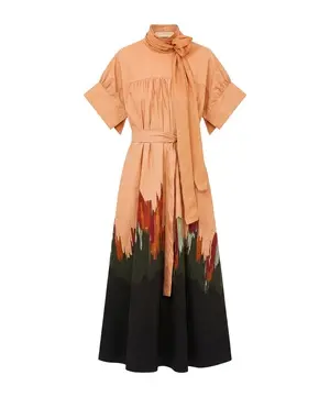 Ulla Johnson Studio Belted Printed Dress - Onyx