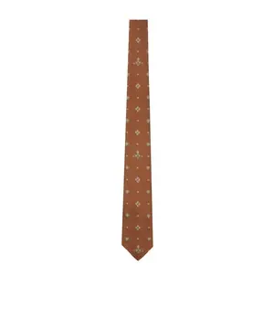VIVIENNE WESTWOOD Silk Jacquard Tie - Brown