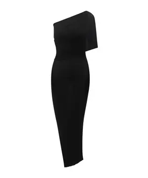 Rick Owens Athena One-shoulder Dress With Short Sleeve And Ribbed Details - No
