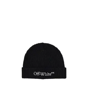 Off-White Logo Embroidered Ribbed Beanie