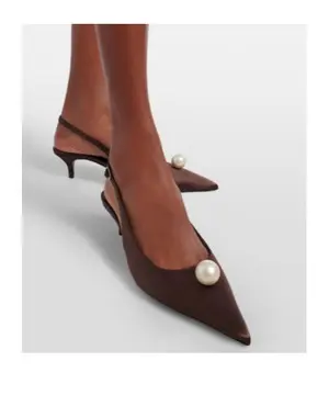 Magda Butrym Embellished Satin Slingback Pumps
