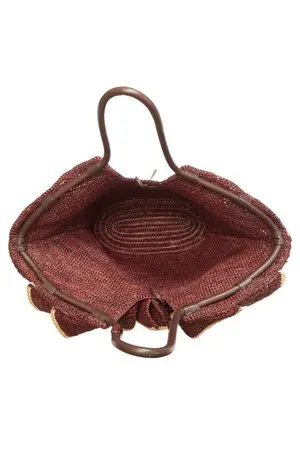 Zimmermann Medium Goldentime Ruffle Raffia Tote