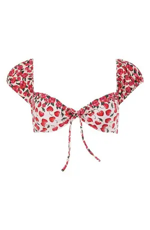 Agua Bendita Lupita Cherish Cap Sleeve Bikini Top