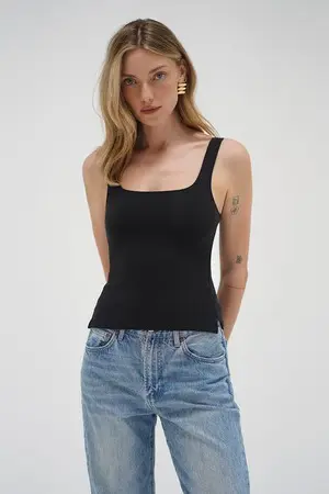 Lna Vara Spandex Jersey Tank - Black