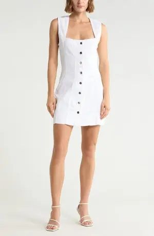 Good American Button Front Denim Mini Dress