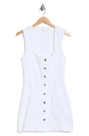 Good American Button Front Denim Mini Dress