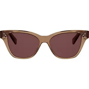 Celine 3 Dots 52mm Cat Eye Sunglasses Orange/brown