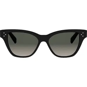 Celine 3 Dots 52mm Cat Eye Sunglasses - Shiny Black/gradient Smoke