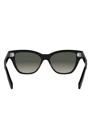Celine 3 Dots 52mm Cat Eye Sunglasses - Shiny Black/gradient Smoke