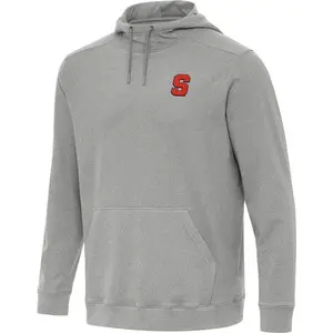 ANTIGUA Syracuse Orange Cloud Pullover Hoodie - Heather Gray
