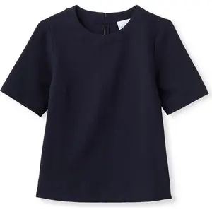 CARTOLINA Chloe Pebbled Crepe Top - Dark Navy