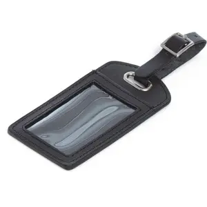 KORCHMAR Full-grain Leather Luggage Tag - Black