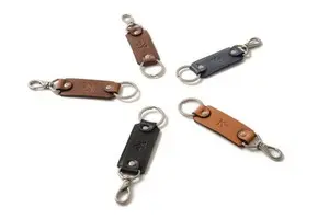 KORCHMAR Preston Leather Swivel Hook Key Chain - Black