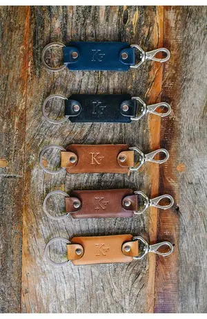 KORCHMAR Preston Leather Swivel Hook Key Chain - Black
