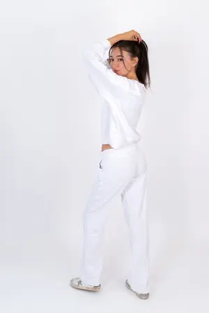 ON/OFF ESSENTIALS The Solace Wide Leg Sweatpant - White
