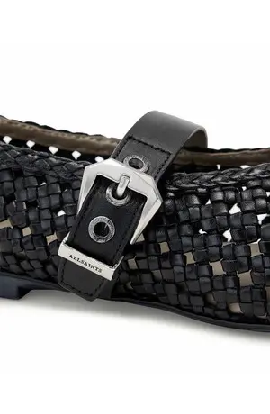 ALLSAINTS Sabine Woven Leather Mary Jane Flat