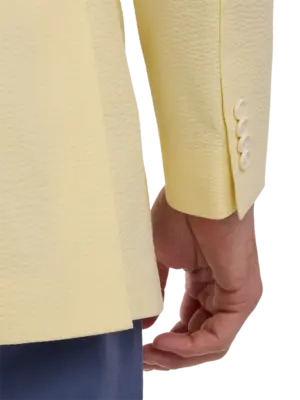 PAUL FREDRICK Cotton Blend Seersucker Single Breasted Notch Lapel Sport Coat
